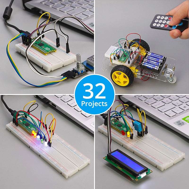 Raspberry Pi Pico Advanced Kit With 32 Modules And 32 Project Lessons