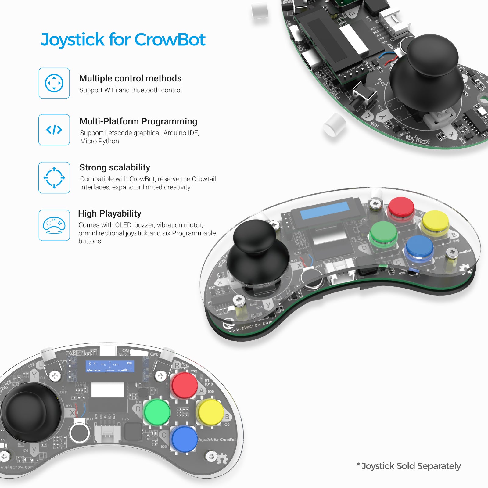 CrowBot BOLT-Open Source Programmable Smart Robot Car STEAM Robot Kit ...