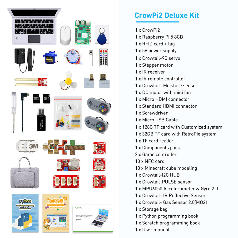 CrowPi2 All in One Raspberry Pi Laptop for Programming and Hardware