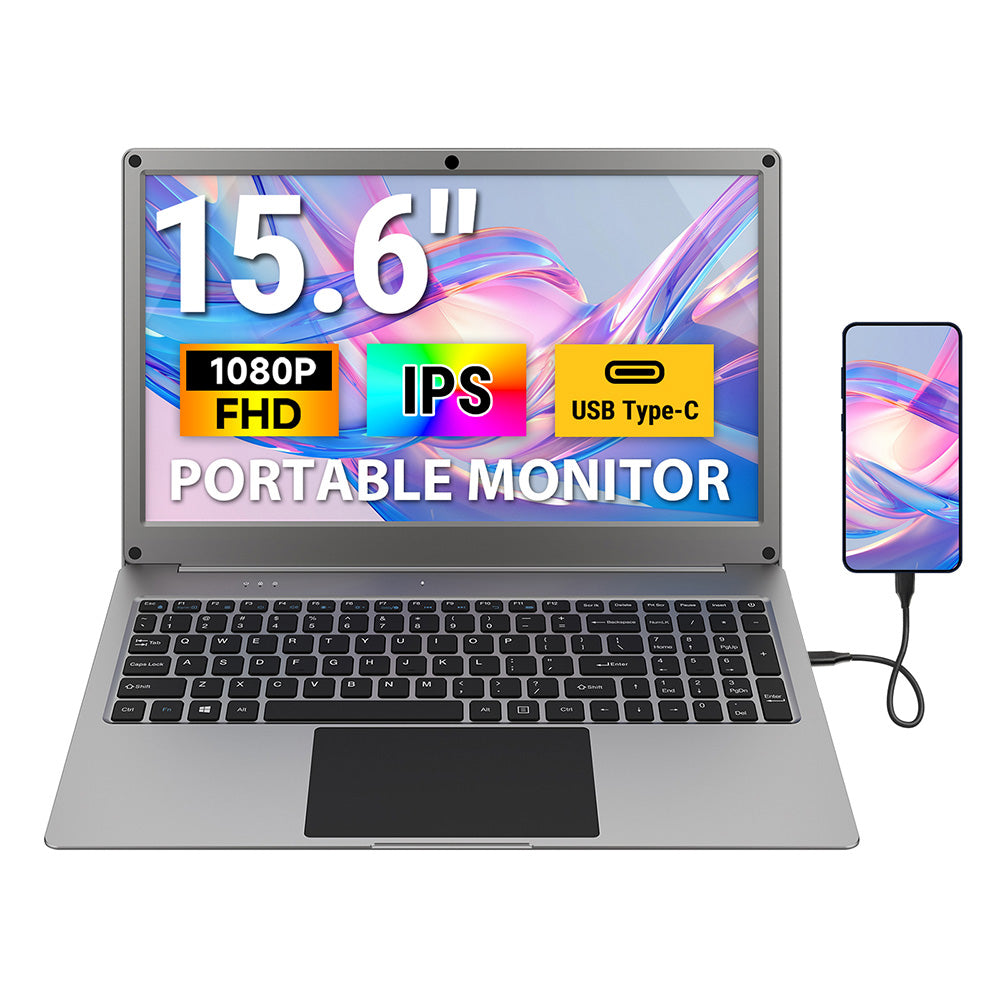 CrowView Note 15.6inch-All-in-One Portable Monitor with FHD IPS Displa ...